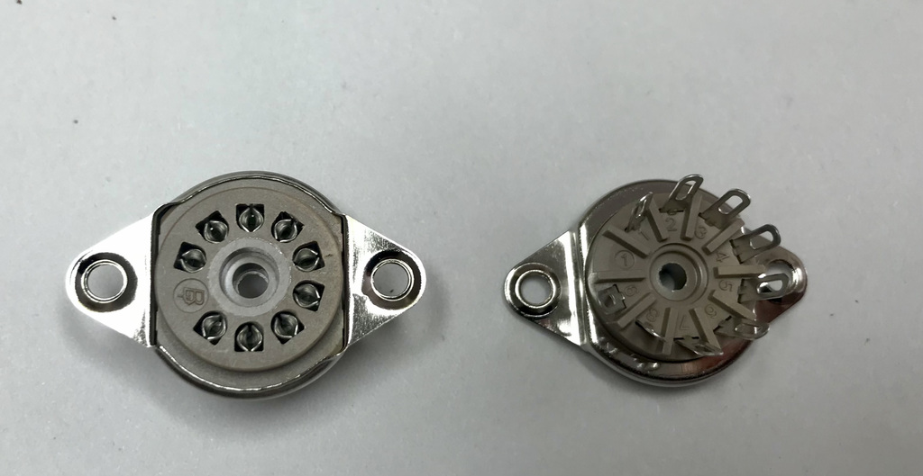 Our Belton B9A valve socket for preamp valves PCB mount